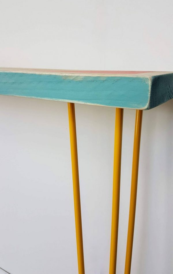 Reclaimed scaffold console table