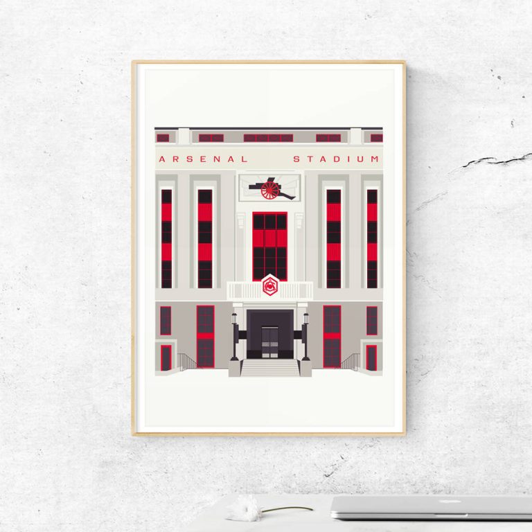Arsenal Highbury Stadium Illustrated Art Print