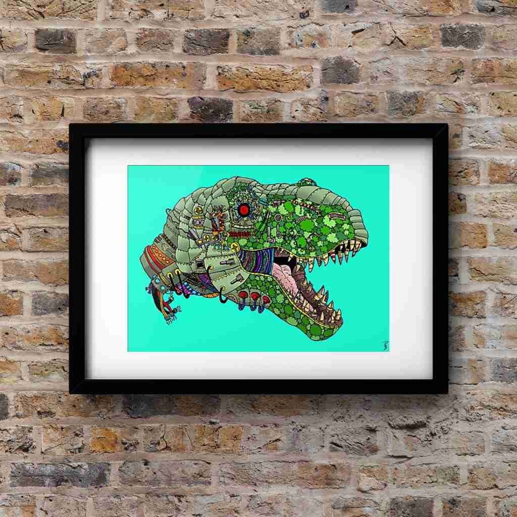 Tyrannosaurus Rex 2.0 Landscape Art Print | Pierce Braysher Illustration
