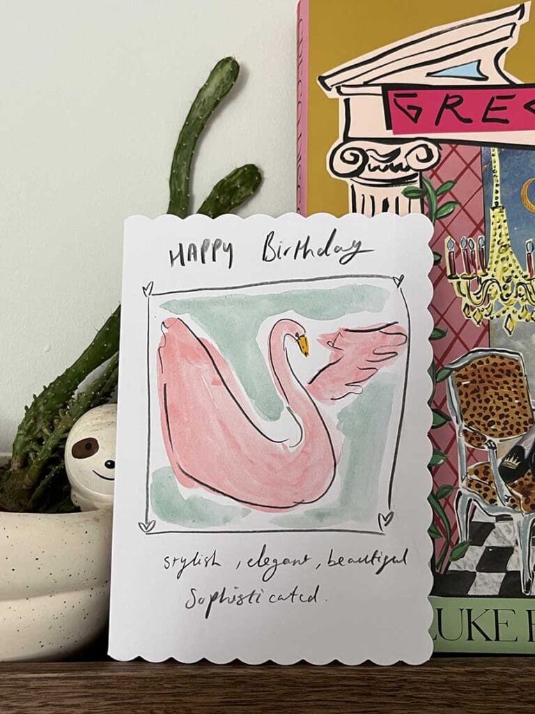 Happy Birthday Swan card - Hand-Painted – Urban Makers